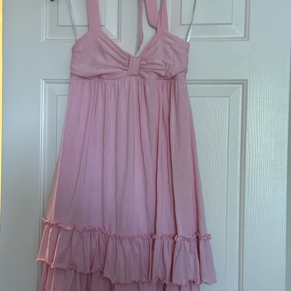 Dresses | Light Pink Halter Dress With Ruffle At Bottom | Poshmark